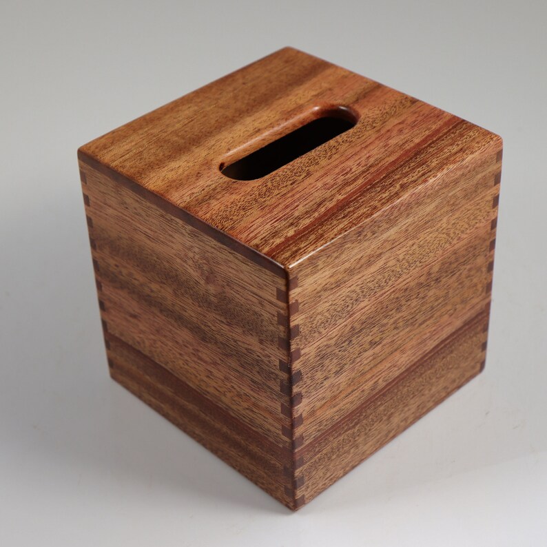 Solid African Mahogany Handmade Tissue Box Cover Small | Etsy