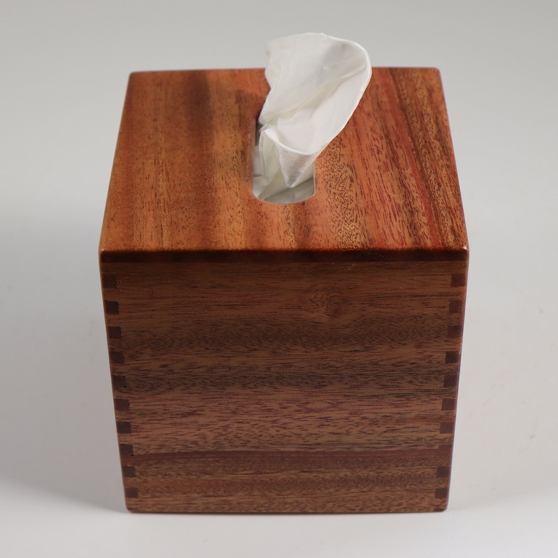 Solid African Mahogany Handmade Tissue Box Cover Small | Etsy