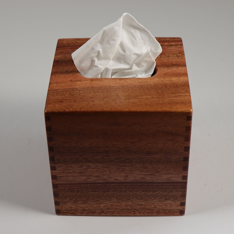 Solid African Mahogany Handmade Tissue Box Cover Small | Etsy