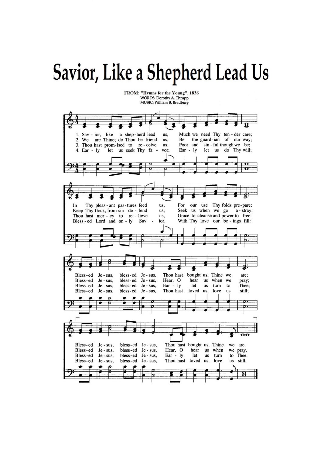 Savior Like a Shepherd Lead Us Digital Sheet Music Confirmation ...