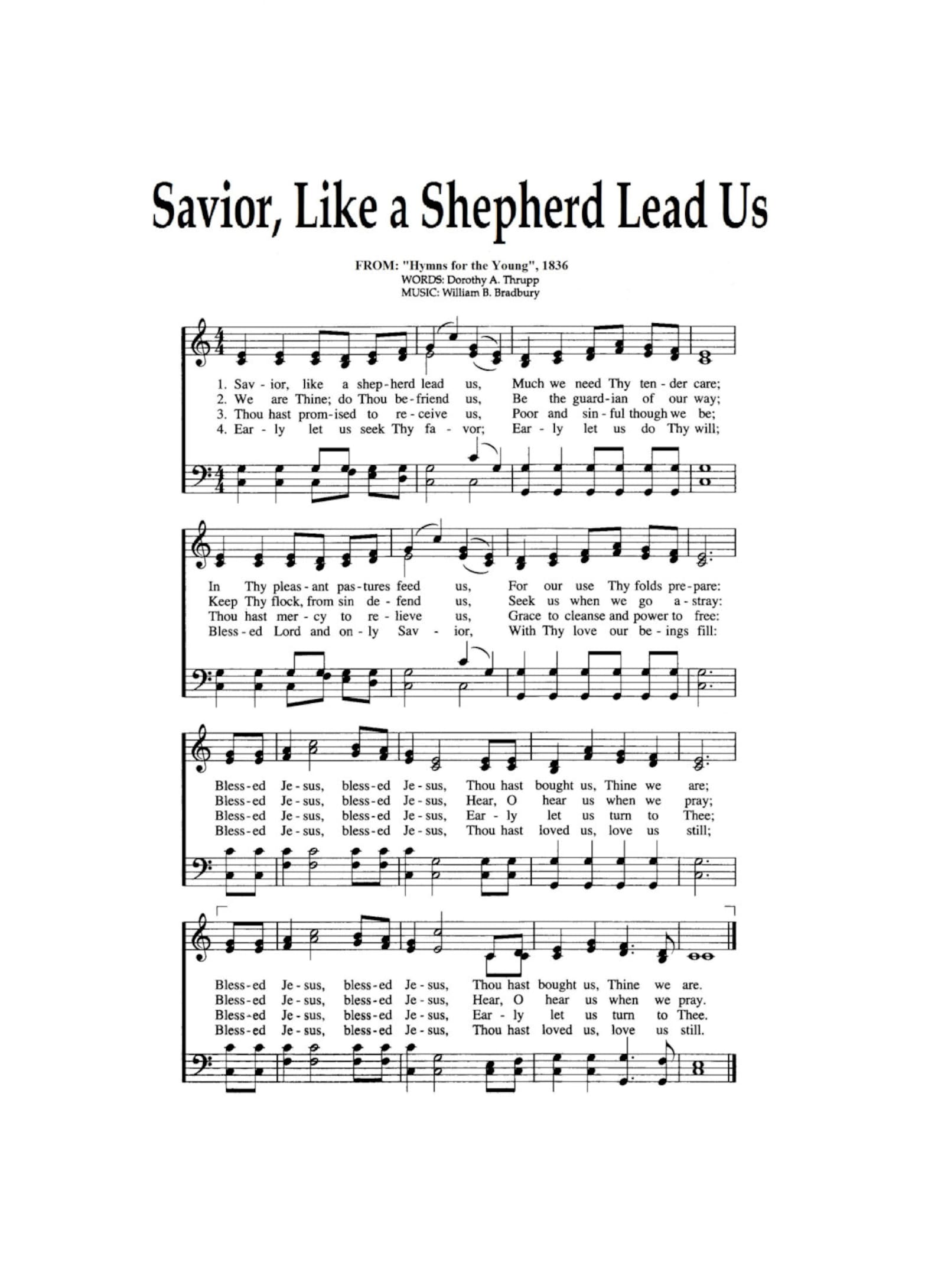 Savior Like a Shepherd Lead Us Digital Sheet Music Confirmation ...