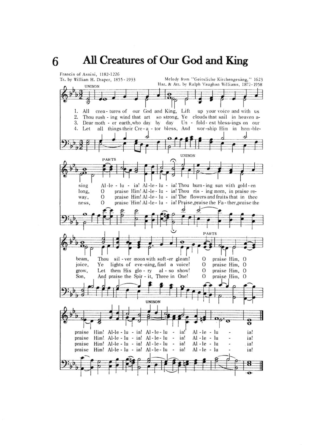All Creatures of Our God & King Hymn Digital Sheet Music Home Decor ... All Creatures of Our God & King Hymn Digital Sheet Music Home Decor ...