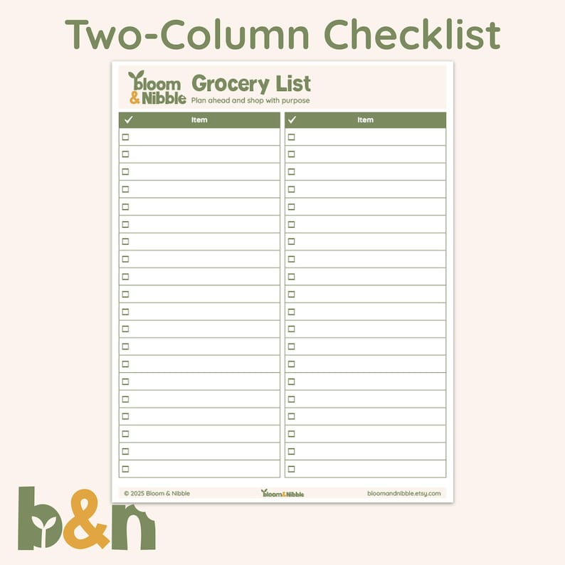 Printable Grocery List Set: Categorized Shopping Pages (PDF Download ...