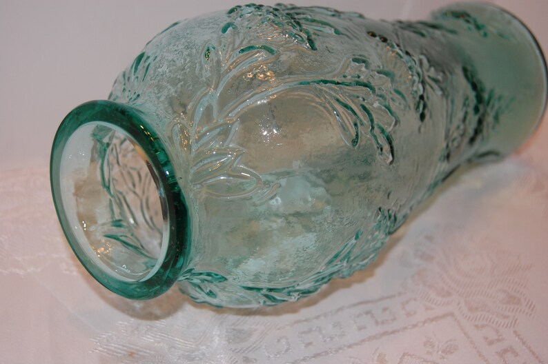 Vintage Green Parrot Vase, Tiara Glass Flower Vase, Tall Green Vase ...