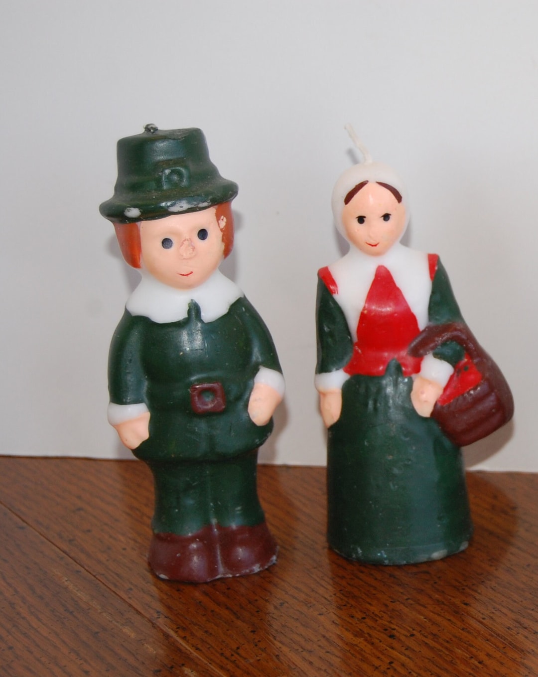 Pilgrim Candle Set Vintage Thanksgiving Candles Set of 2 - Etsy