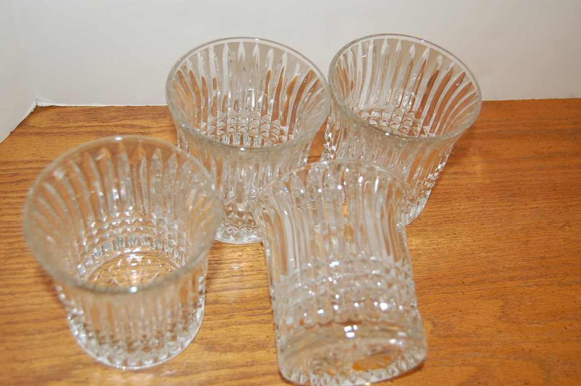Vintage Tiara Glassware Beverage Glass Double Old Fashion - Etsy