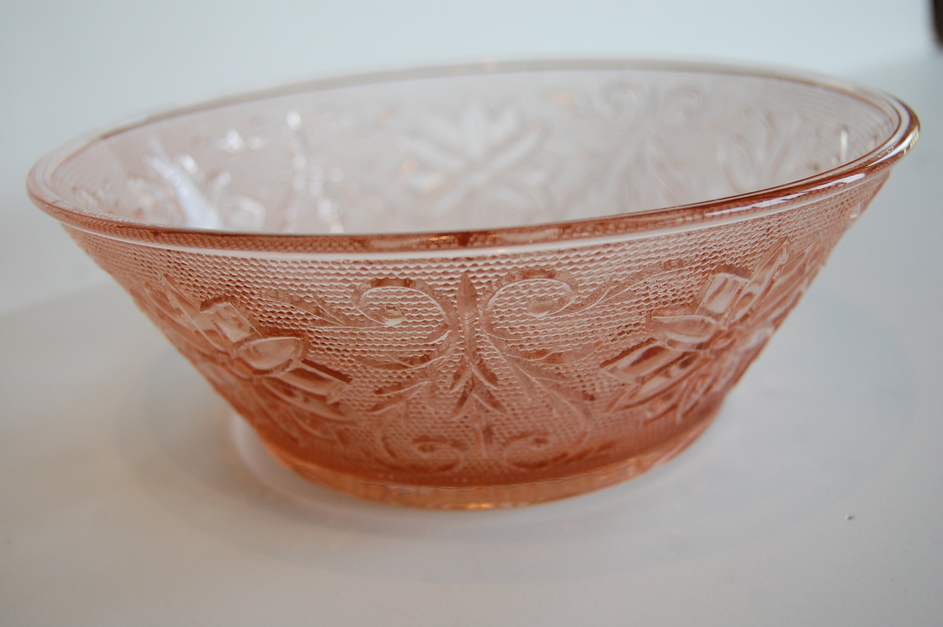 Vintage Pink Glass Bowl Vintage Tiara Glassware Vegetable | Etsy