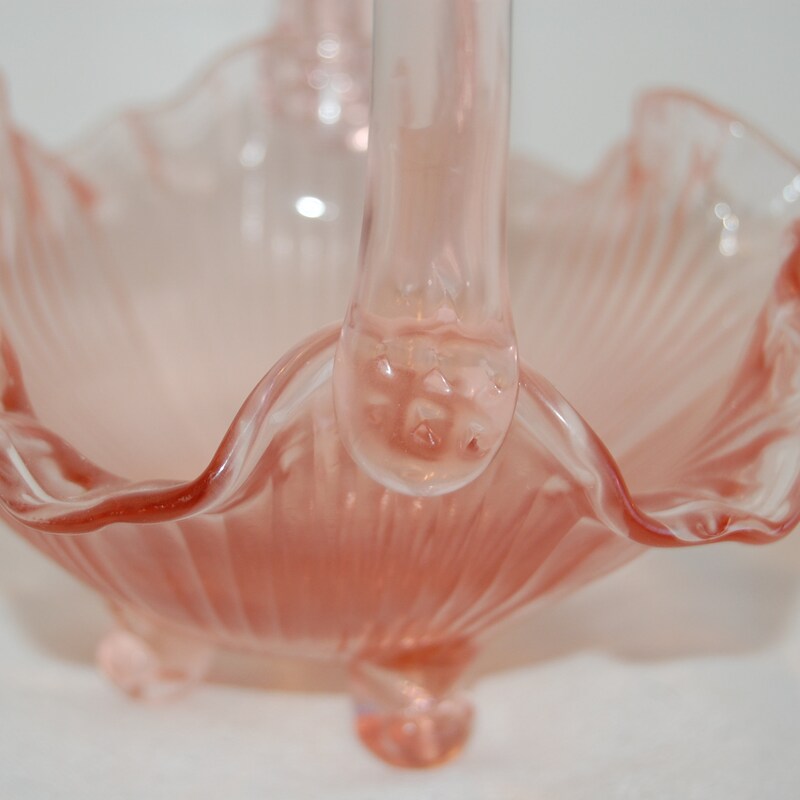Vintage Glass Basket - Etsy