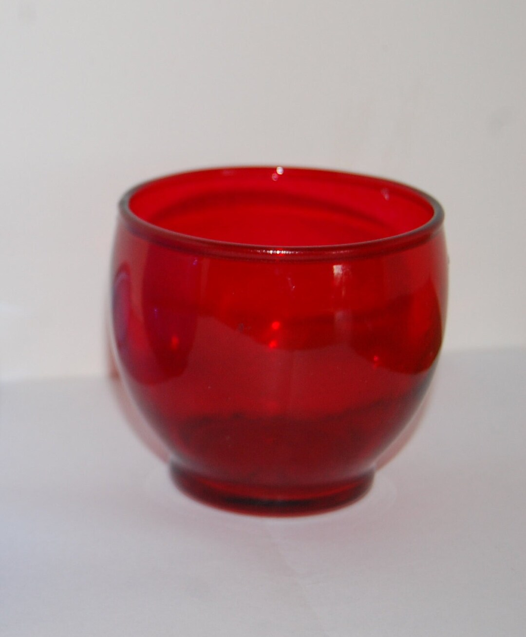 Ruby Red Tea Light Holder, Christmas Votive, Cordial Glass, Barware ...