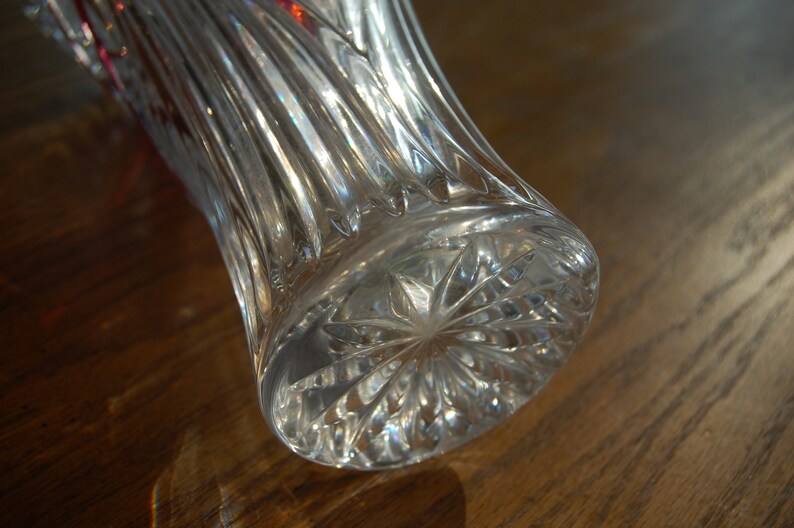 Vintage Lead Crystal Flower Vase Hand Painted Vase Glass - Etsy