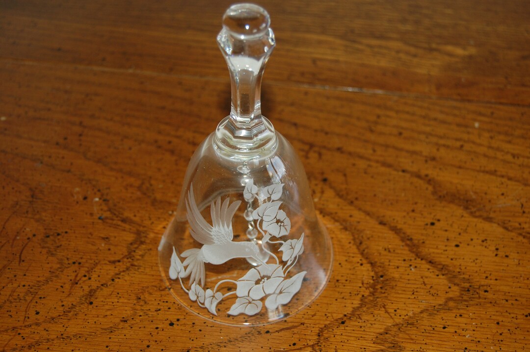 Collectible Avon Bell, Hummingbird Pattern, Lead Crystal, Made in ...