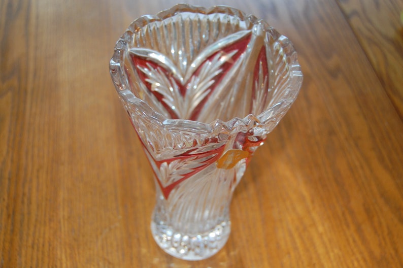 Vintage Lead Crystal Flower Vase Hand Painted Vase Glass - Etsy