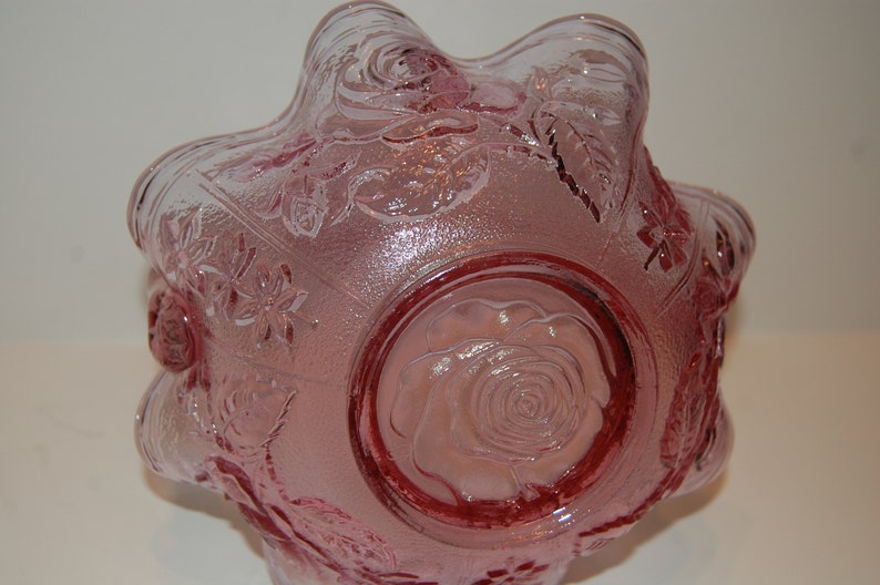 Vintage Glass Rose Basket Tiara Glassware Rosalee Handled - Etsy