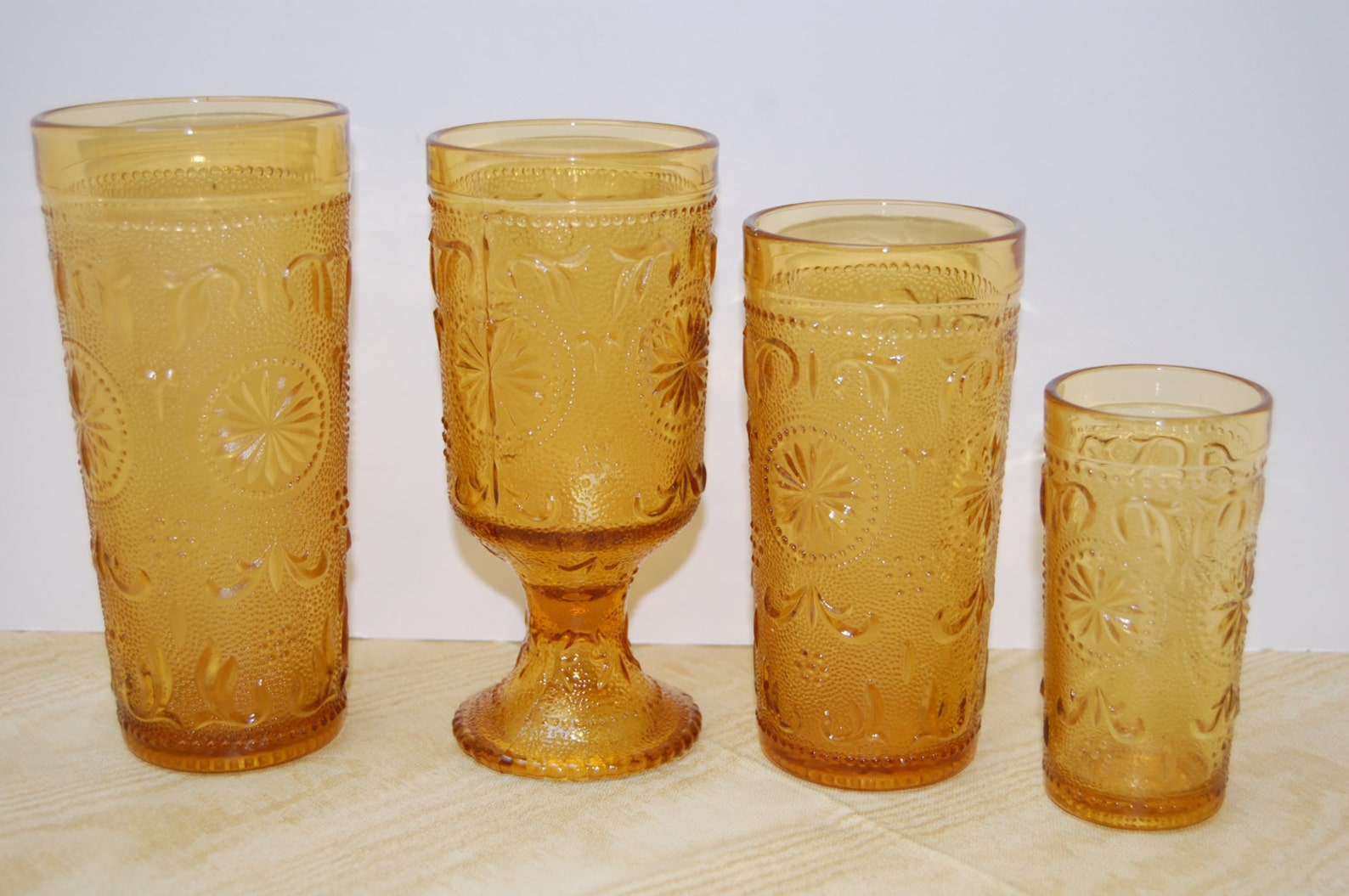 Choice Vintage Duz Glassesset Of 4 Amber American Concord Etsy