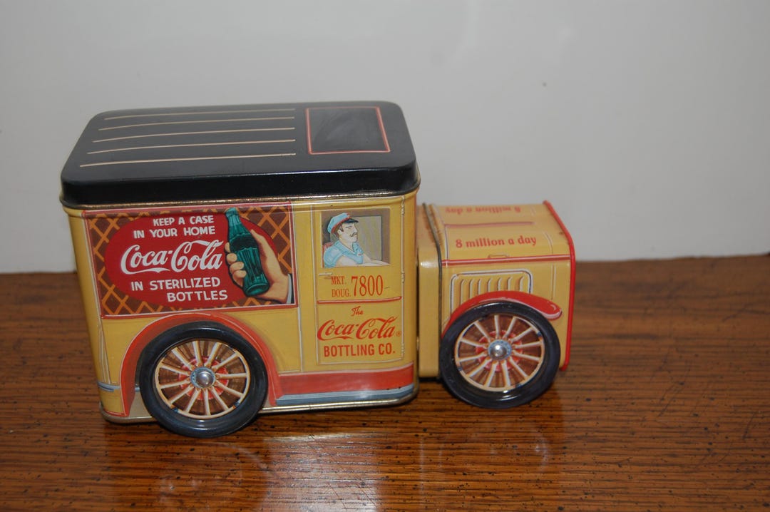 Collectible Coca-cola Truck, Canister, Vintage Coke, Moveable Wheels ...