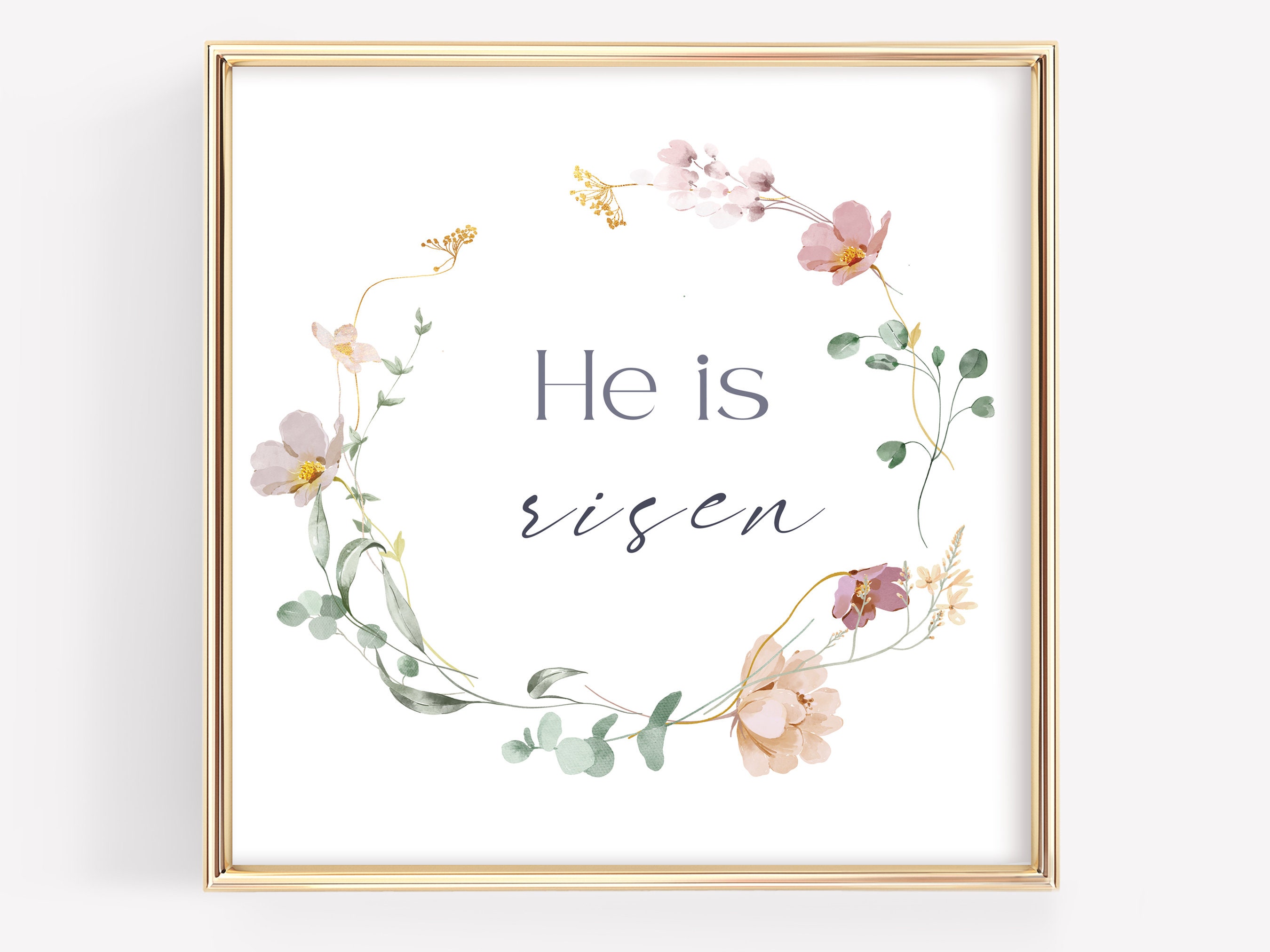 He is Risen Bible Verse Poster, Printable Wall Art, Easter Gift Idea ...