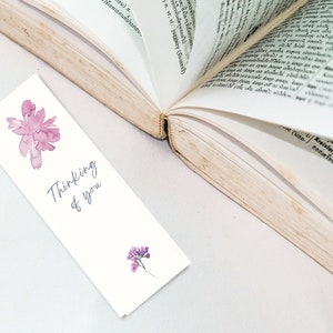 Thinking of You Printable Love Bookmarks, Set of 4 Floral Bookmarks ...