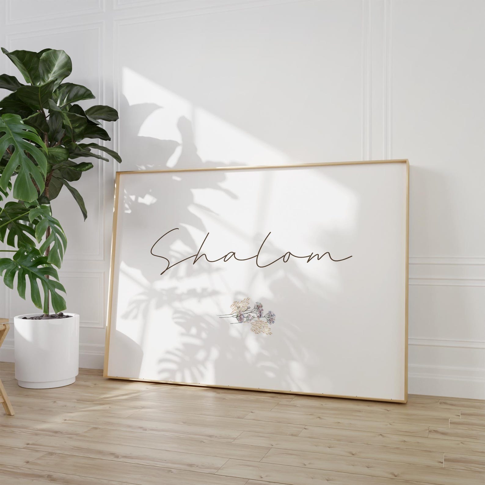 Shalom Minimalist Wall Art: Religious Home Decor (digital Download) - Etsy