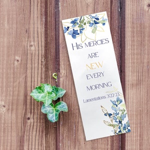 Watercolor Scripture Bookmark Set: Botanical Floral Prints (digital ...