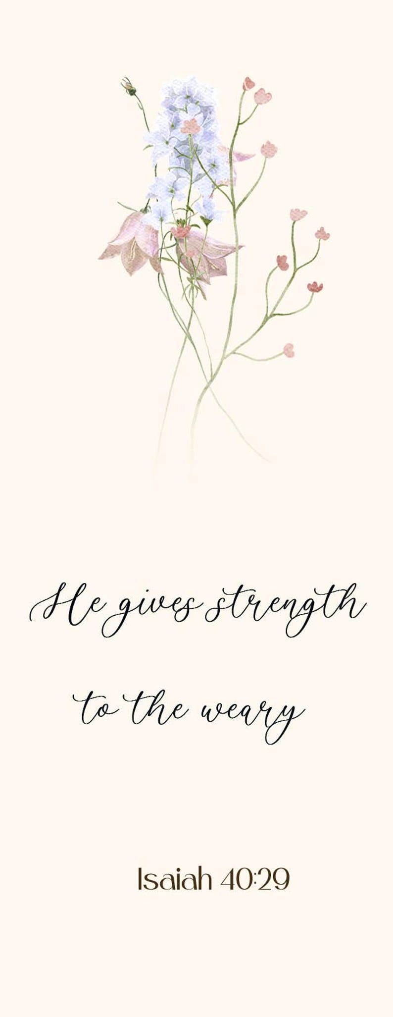 Christian Botanical Bookmarks Printable, Bible Verse Set of Four ...