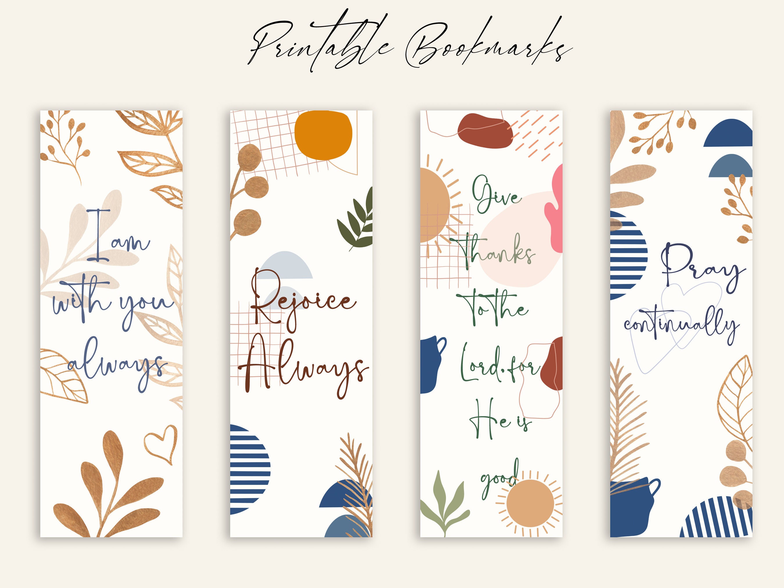 Printable Bible Verse Faith Bookmarks, Set of 4 Christian Bookmarks ...