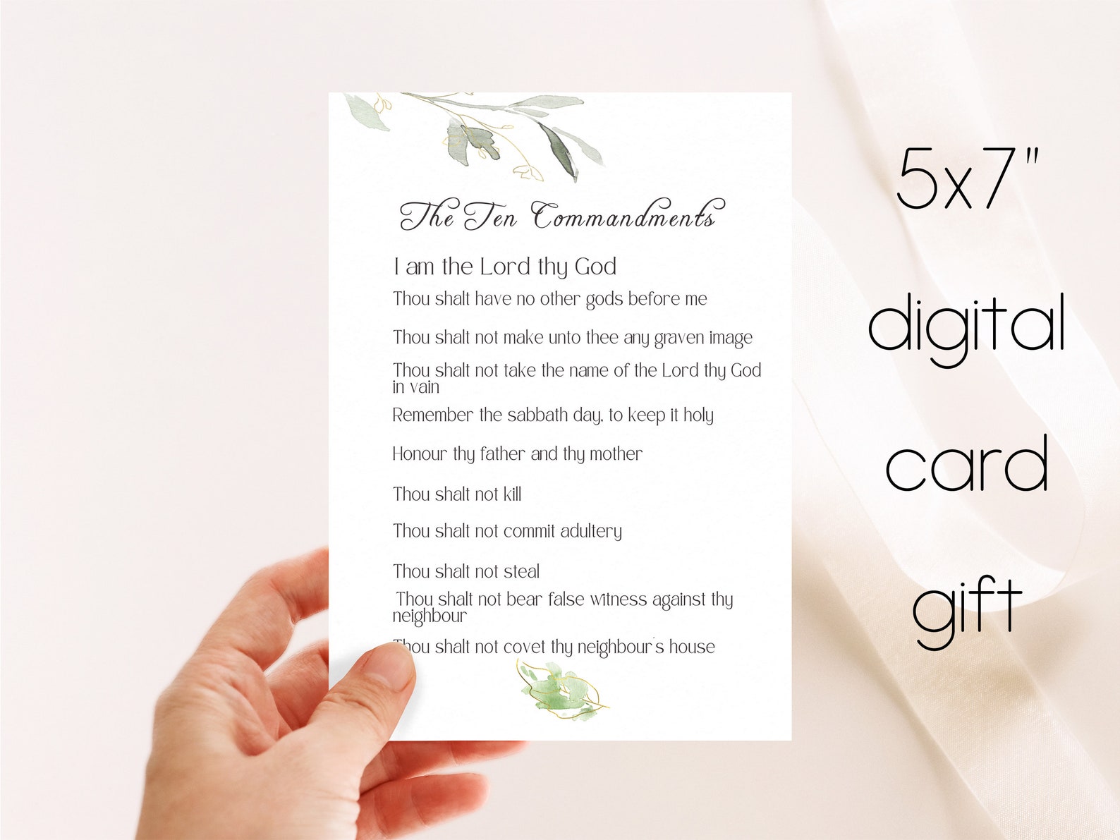 The Ten Commandments Printable Scripture Family Sign, Modern Verse ...