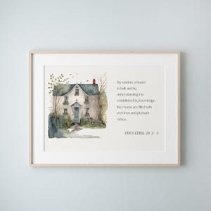 Proverbs 24 3 4 by Wisdom a House is Built Rustic Horizontal Bible ...