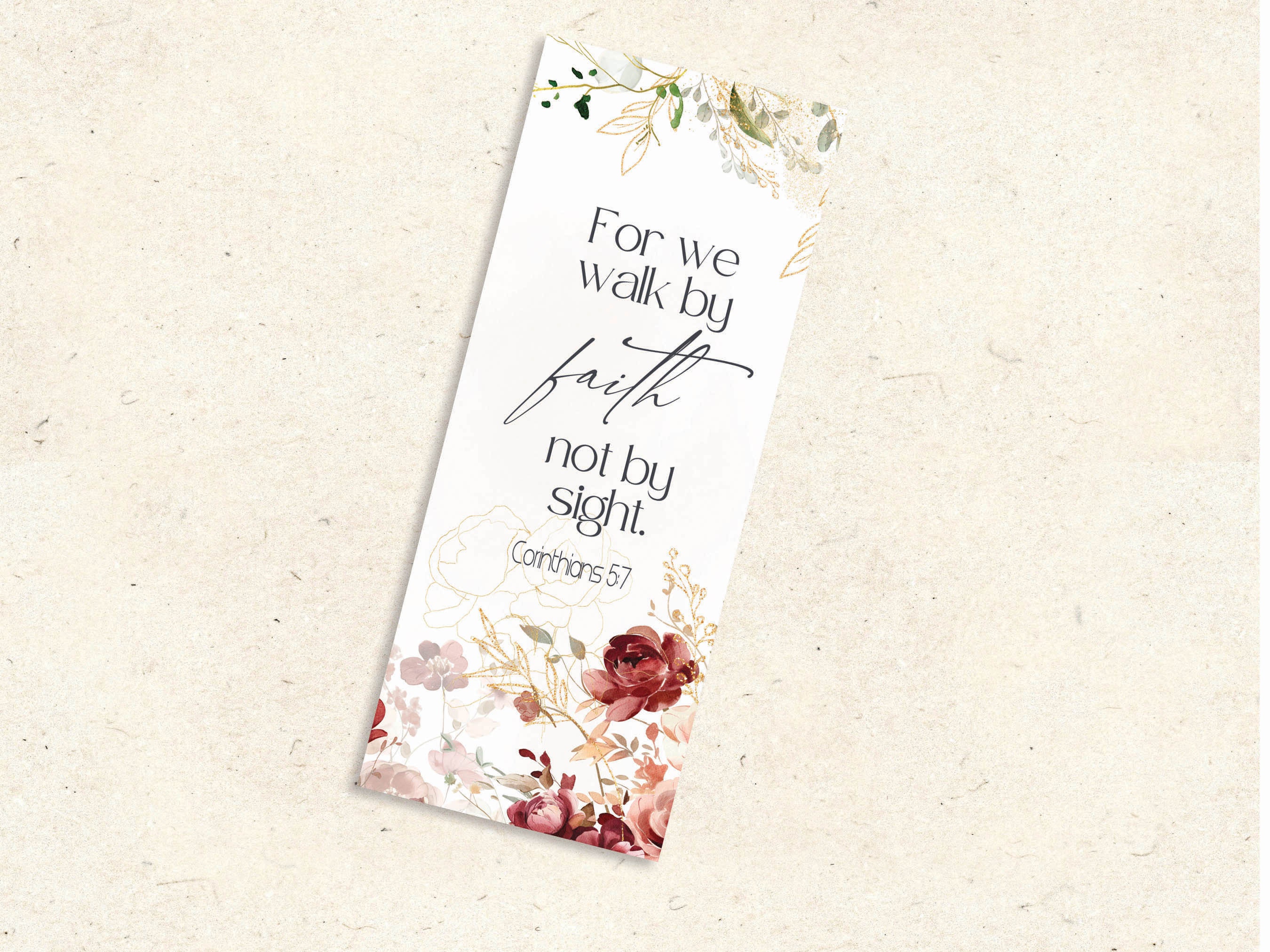Watercolor Scripture Bookmarks: Floral Bible Verse Gift (digital ...