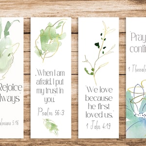 Watercolor Floral Bible Verse Bookmarks: Scripture Gift Set (digital ...