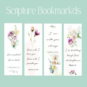 Unique Scripture Bookmarks Set of Four Bible Upflifitng Quote Gift ...