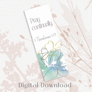 Bible Quote Bookmarks Set of 4 Watercolor Hand Painted Floral Digital ...