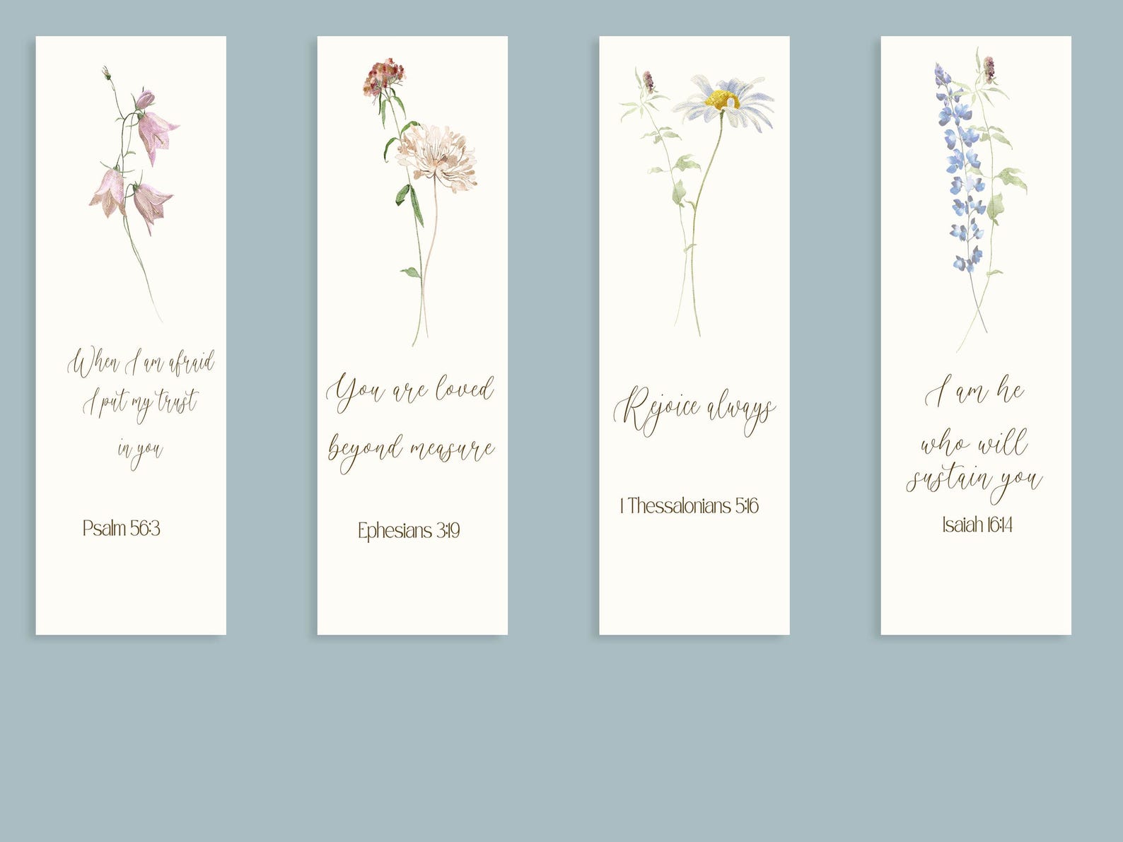 One of a Kind Scripture Bookmarks Set of Four Bible Upflifitng Quotes ...