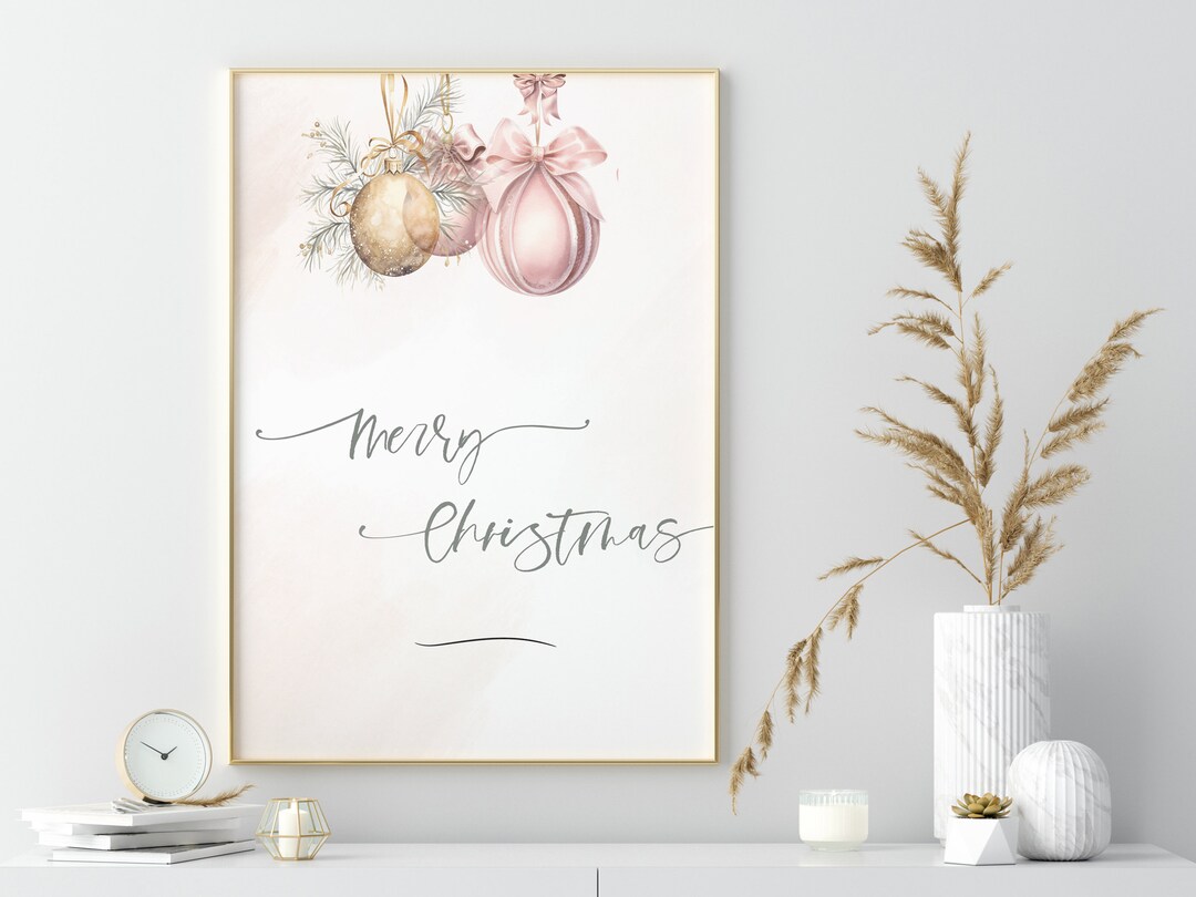 Merry Christmas Watercolors Printable Vertical Wall Art, Modern Poster ...