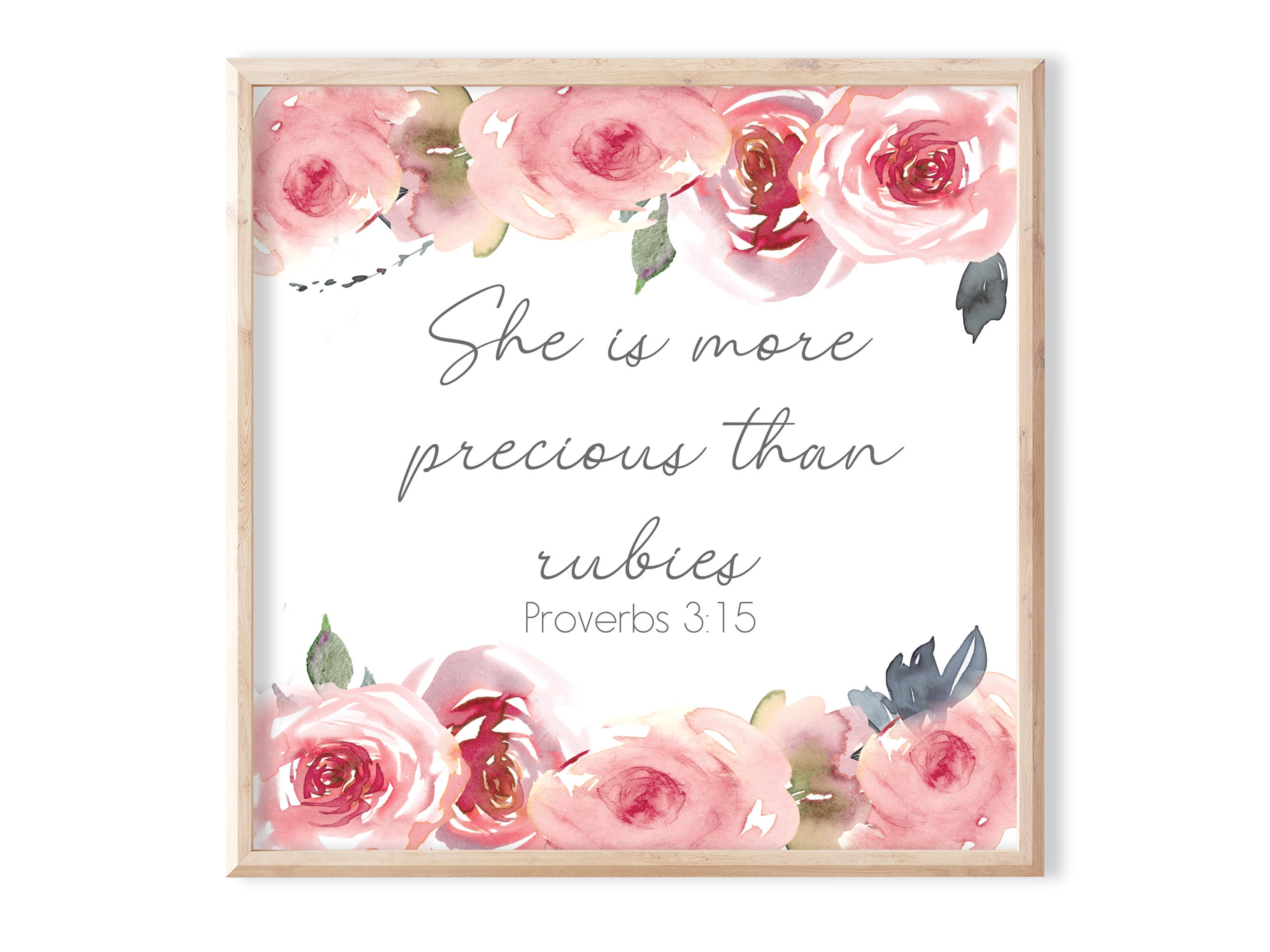 She is More Precious Than Rubies Printable Nursery Wall Art, Modern ...