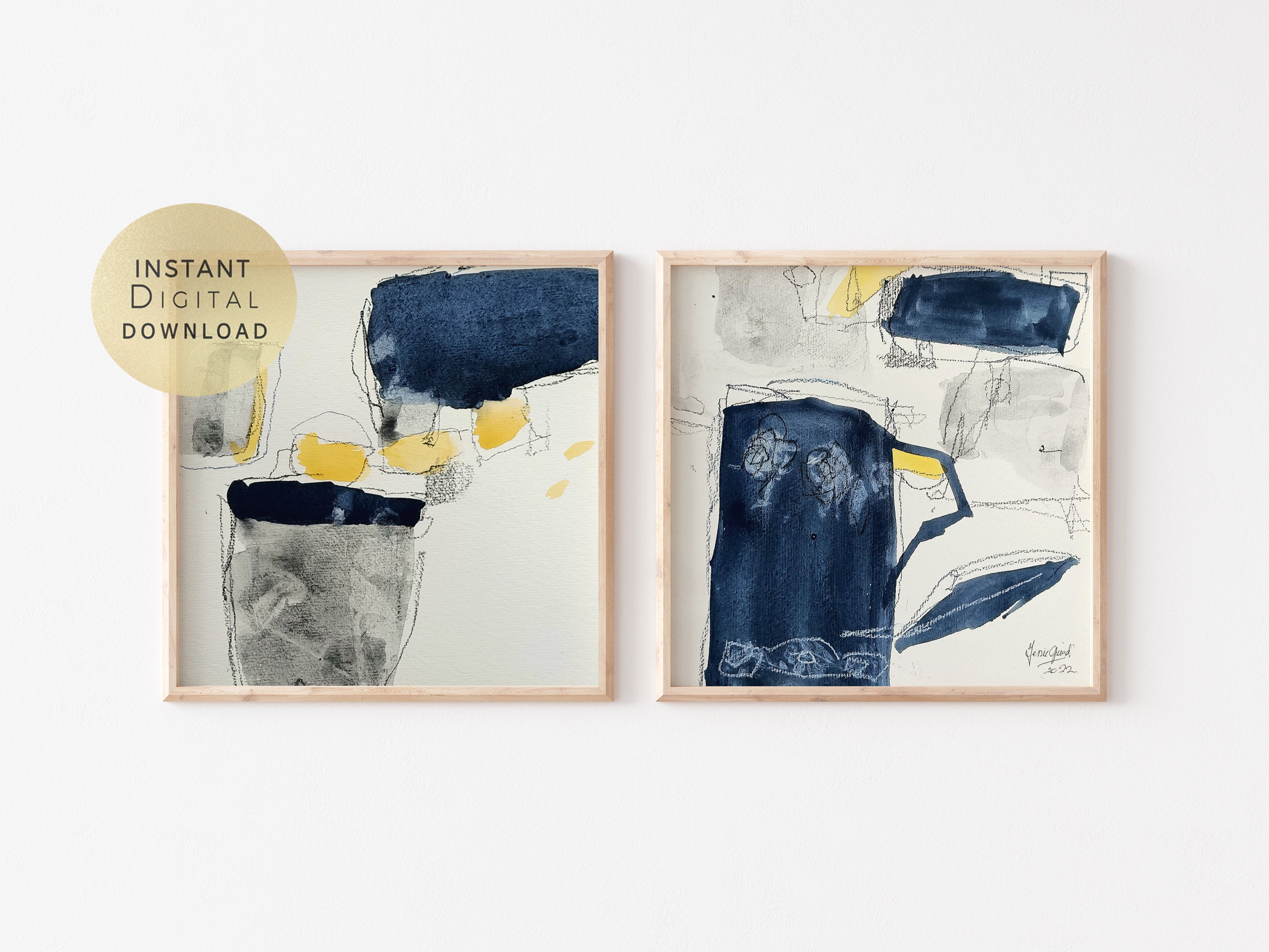 Printable Small Abstract Watercolor Paintings Earth Tones - Etsy