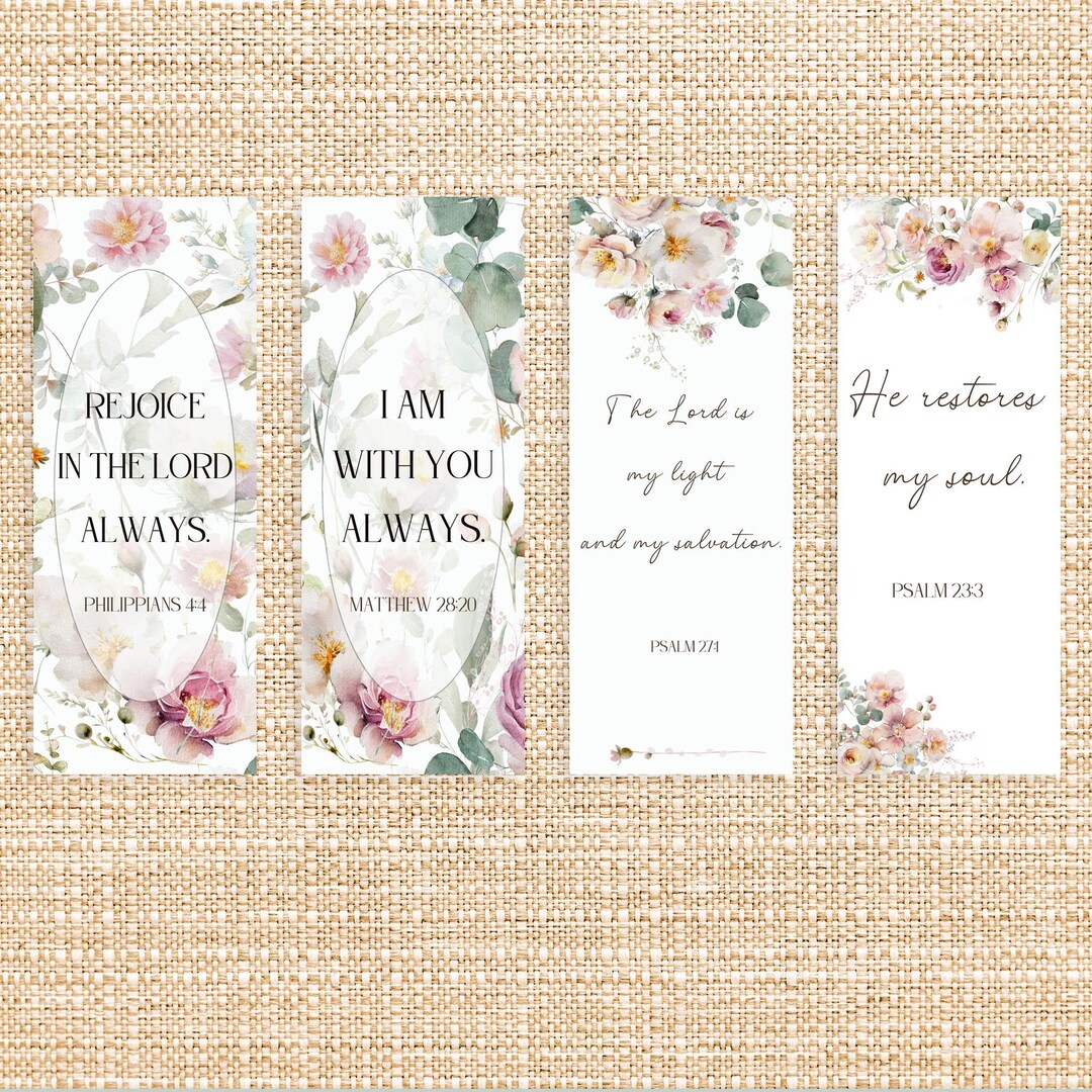 Scripture Digital Bookmarks, Religious Gift of Encouragement, Printable ...