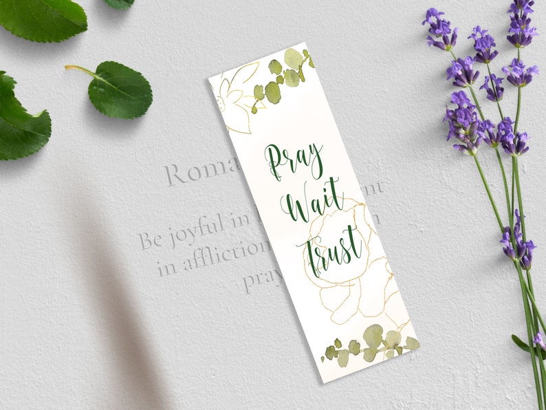 Watercolor Scripture Bookmark Set: Botanical Floral Prints (digital ...