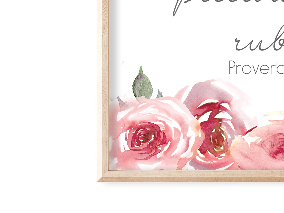 She is More Precious Than Rubies Printable Nursery Wall Art, Modern ...