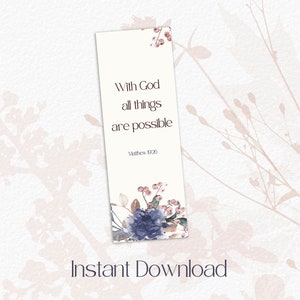 Unique Scripture Printable Bookmarks Set of Four Watercolors Flower ...