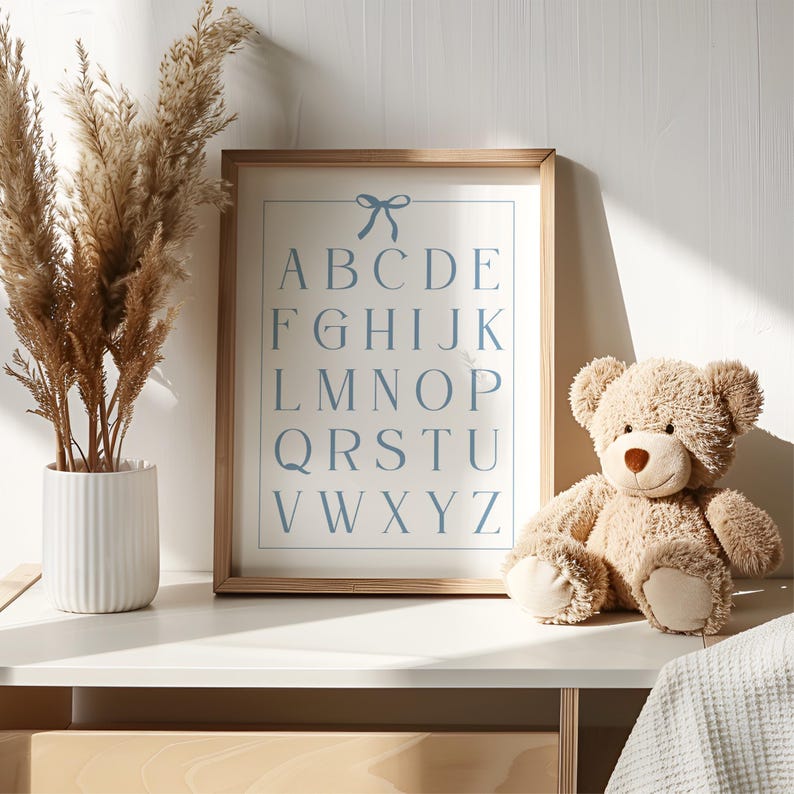 Blue Alphabet Poster: Boy Nursery Decor, ABC Printable (digital ...
