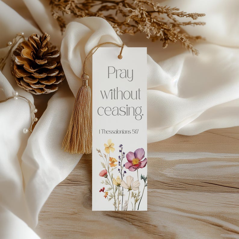 Floral Scripture Bookmarks: Watercolor Bible Verse Set (digital ...
