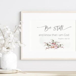 Psalm 46:10, Be Still and Know, Christian Poster Print, Horizoontal ...