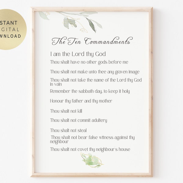 Farmhouse 10 Commandments Wall Art - Etsy