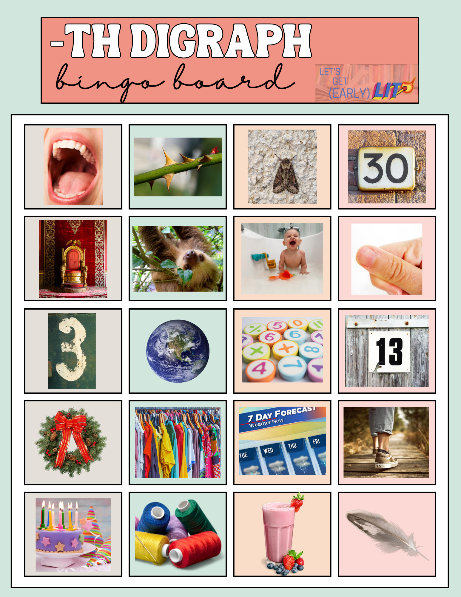 Consonant Digraph BINGO Cards - Etsy