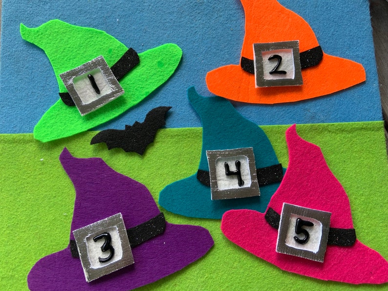 Witch Hat Halloween Flannelboard Hiding Game - Etsy
