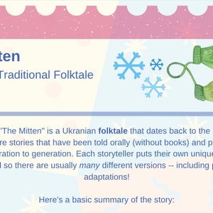 The Mitten Story Re-telling Flannelboard Set - Etsy