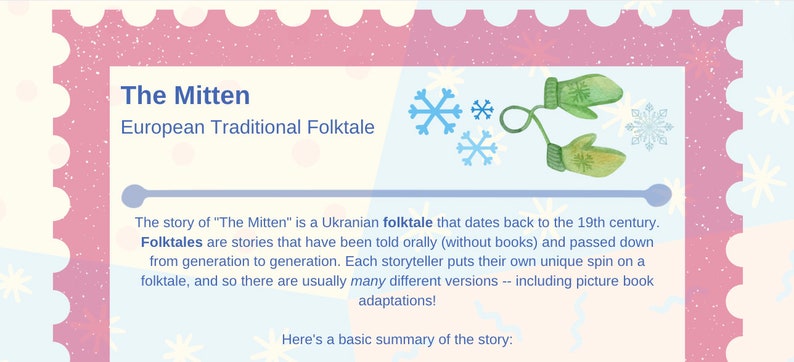 The Mitten Story Re-telling Flannelboard Set - Etsy