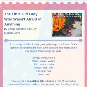 The Little Old Lady Who Wasn't Afraid of Anything Flannelboard Set - Etsy