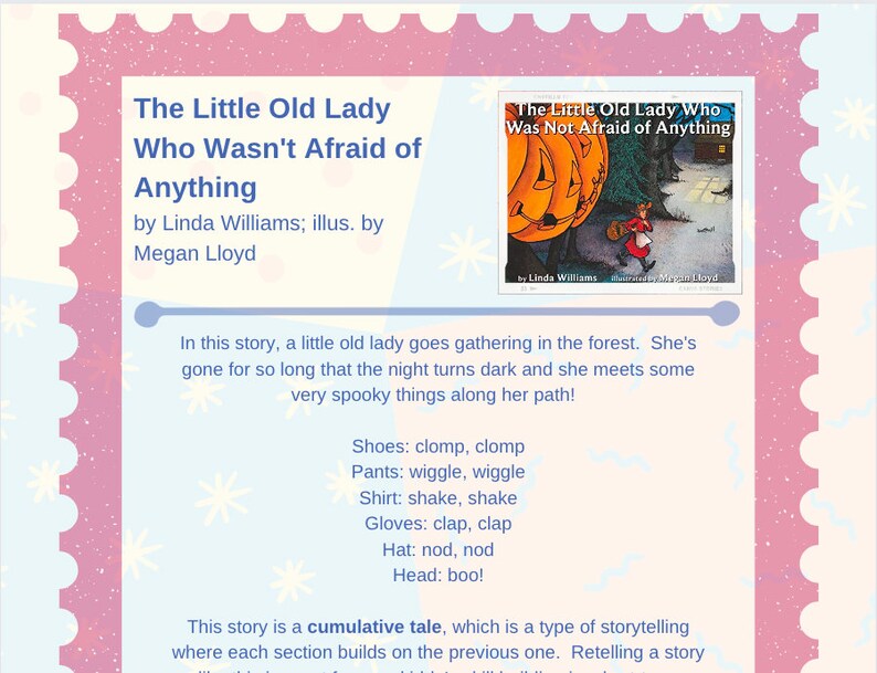 The Little Old Lady Who Wasn't Afraid of Anything Flannelboard Set - Etsy