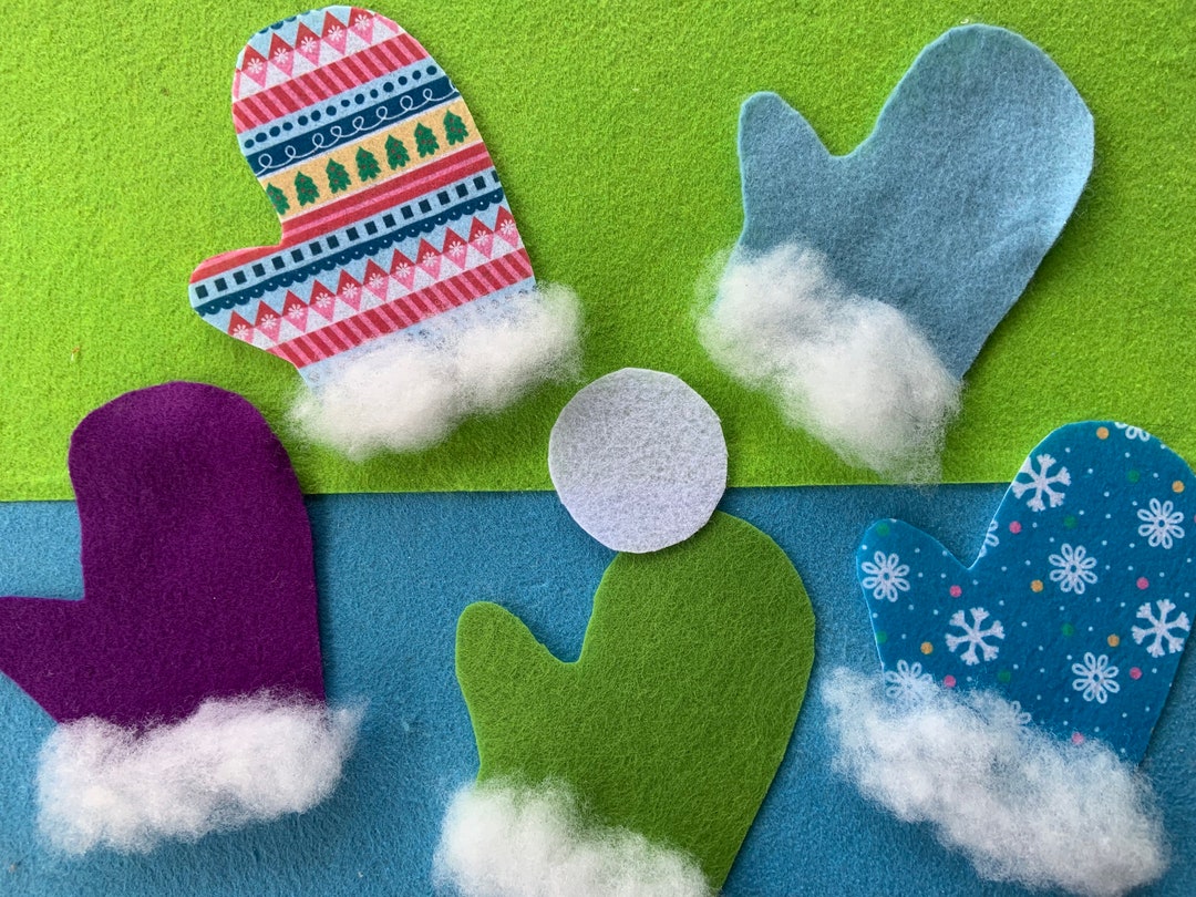 Snowball Hiding and Mitten Matching Flannelboard Game - Etsy